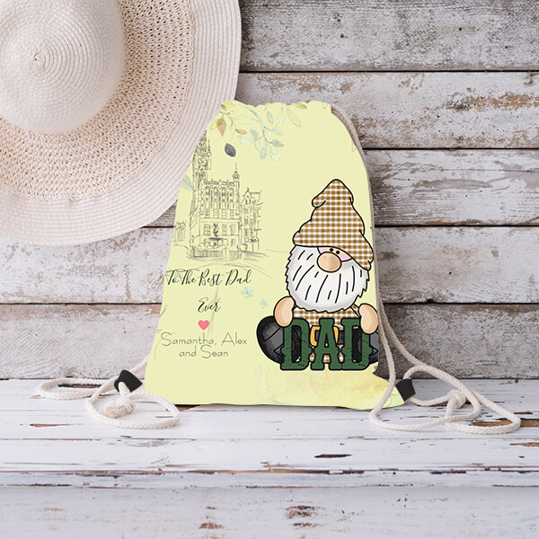 Buy To The Best Dad Ever Customized Full Print Canvas Drawstring Bag ...