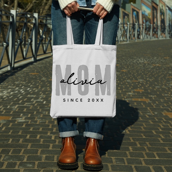 Buy Modern Simple Mom Customized Full Print Canvas Tote Bag for Women ...