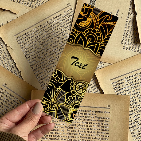 Buy Floral Doodle Gold Design Customized Printed Bookmark - Set of 10 ...