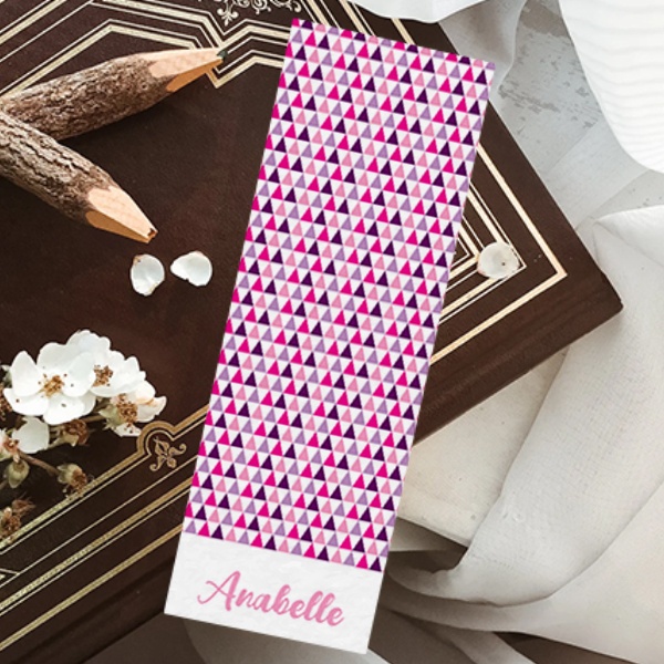 Buy Pink Geometric Pattern Customized Printed Bookmark - Set of 10 ...