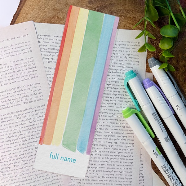 Buy Rainbow Desiign with Name Customized Printed Bookmark - Set of 10 ...