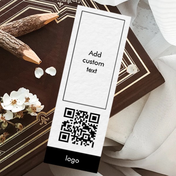 Buy Qr Code Business Simple White Customized Printed Bookmark - Set of ...