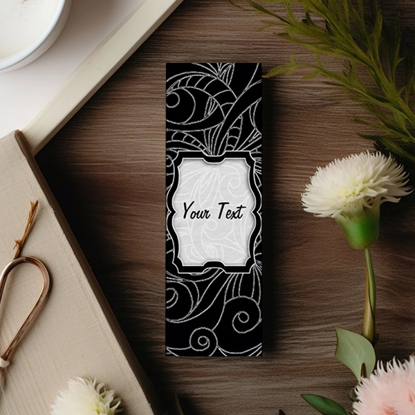 Buy Black Floral Abstract Design Customized Printed Bookmark - Set of ...