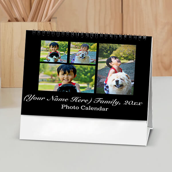 Buy Black Photo Collage Customized Photo Desk Landscspe Calendar ...