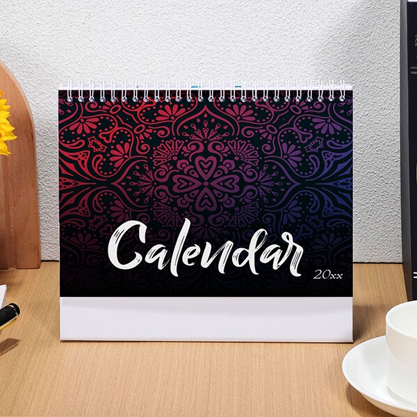 Buy Purple gradient Colorful Floral Pattern Customized Photo Desk ...