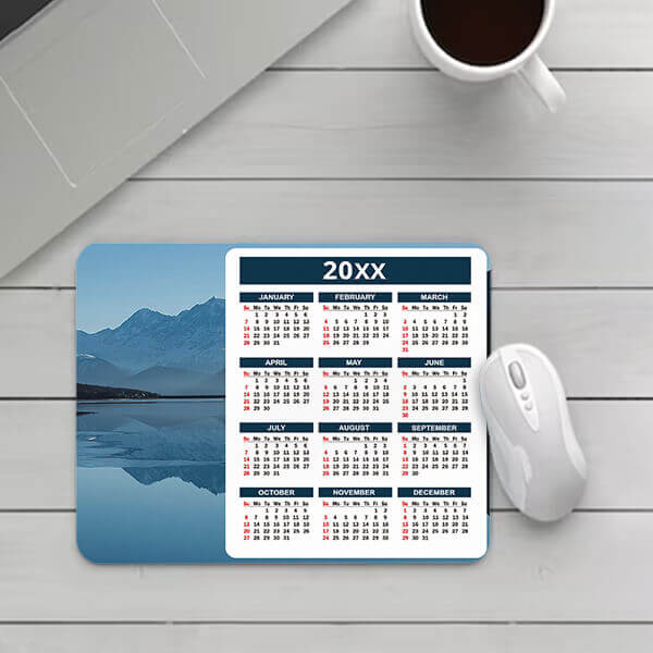 Buy Blue Lake and Mountains Customized Printed Rectangle Calendar ...