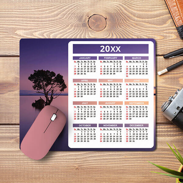 Buy Purple Tree Customized Printed Rectangle Calendar Mousepad Photo ...
