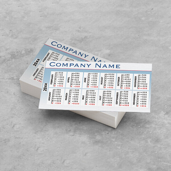 Buy Basic Blue Customized Photo Pocket Card Calendar | yourPrint