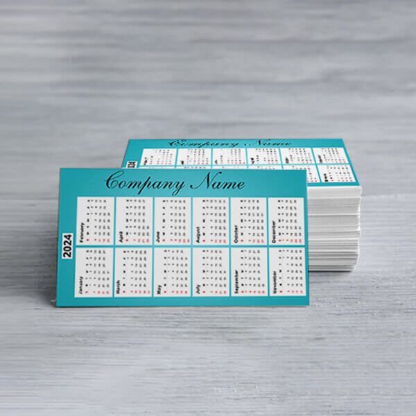 Buy Bright Blue Customized Photo Pocket Card Calendar | yourPrint