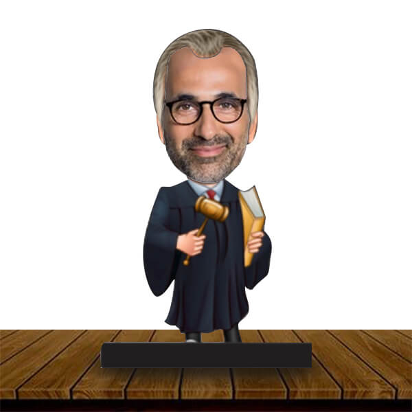 Buy Judge Customized Wooden Caricature Bobble Head - 8 x 6 inches ...