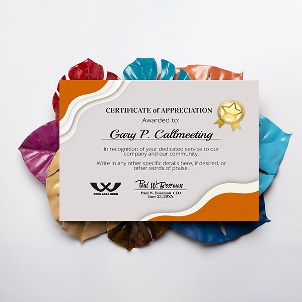 Buy Certificate of Appreciation Volunteer Employee Poster Customized ...