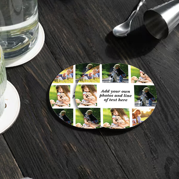 Buy Photo Collage Customized Photo Printed Circle Tea & Coffee Coasters | yourPrint