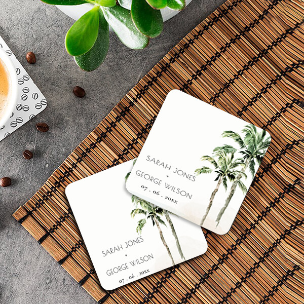 Buy Watercolor Beach Palm Tree Customized Photo Printed Tea & Coffee ...