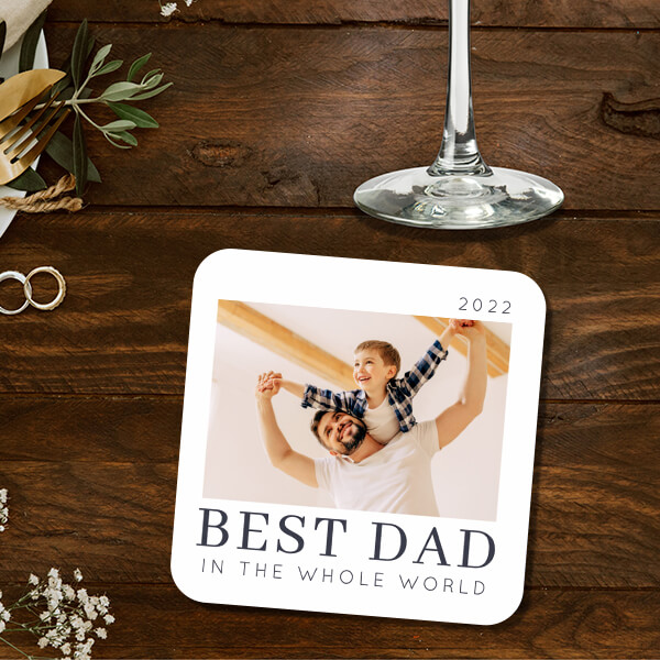 Buy Best Dad Photo Customized Photo Printed Tea & Coffee Coasters ...