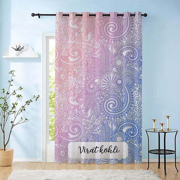 Buy Pink Blue Mandala Pattern Customized Photo Printed Curtain | yourPrint