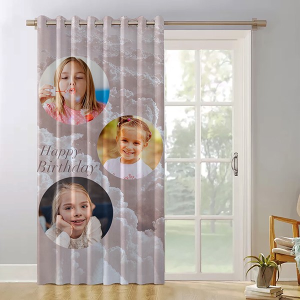 Buy Circle Photo Collage Customized Photo Printed Curtain | yourPrint