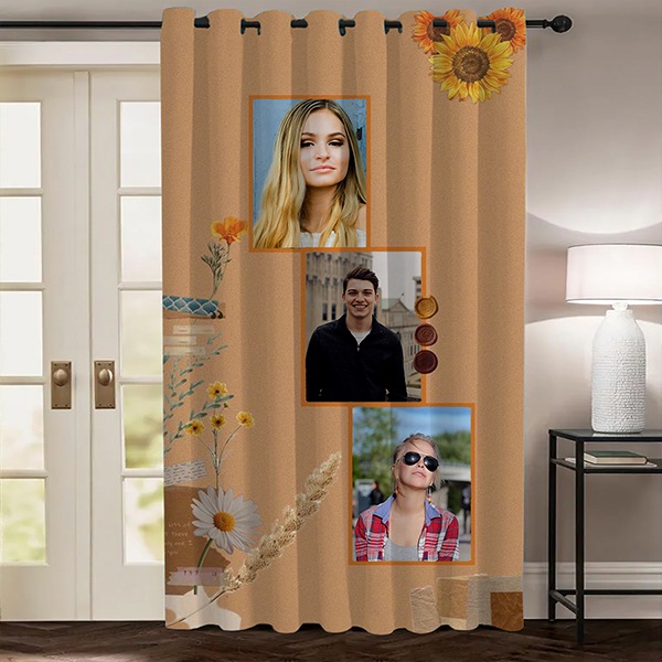 Buy Photo Collage with Flower Customized Photo Printed Curtain | yourPrint