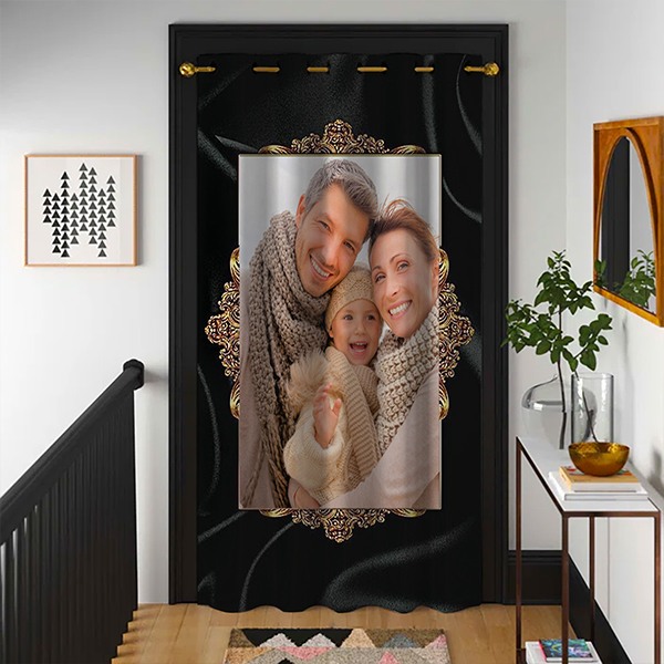 Buy Black Photo Frame Customized Photo Printed Curtain | yourPrint