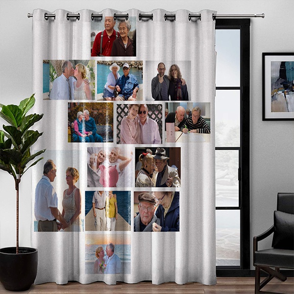 Buy Modern Multiple Photo Collage Customized Photo Printed Curtain ...