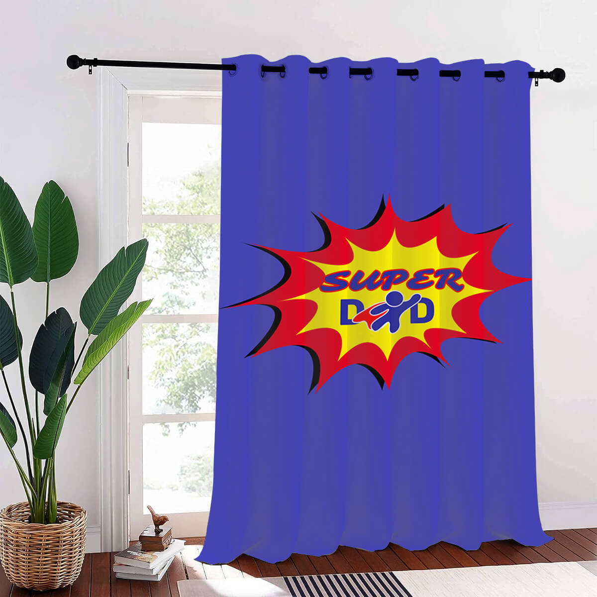 Buy Super Hero Dad Customized Photo Printed Curtain | yourPrint