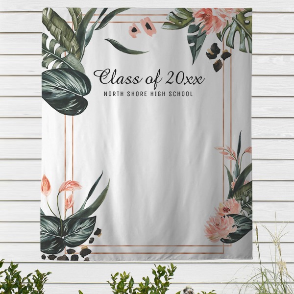 Buy Tropical Jungle Graduation Customized Vinyl Flex Print Backdrop ...