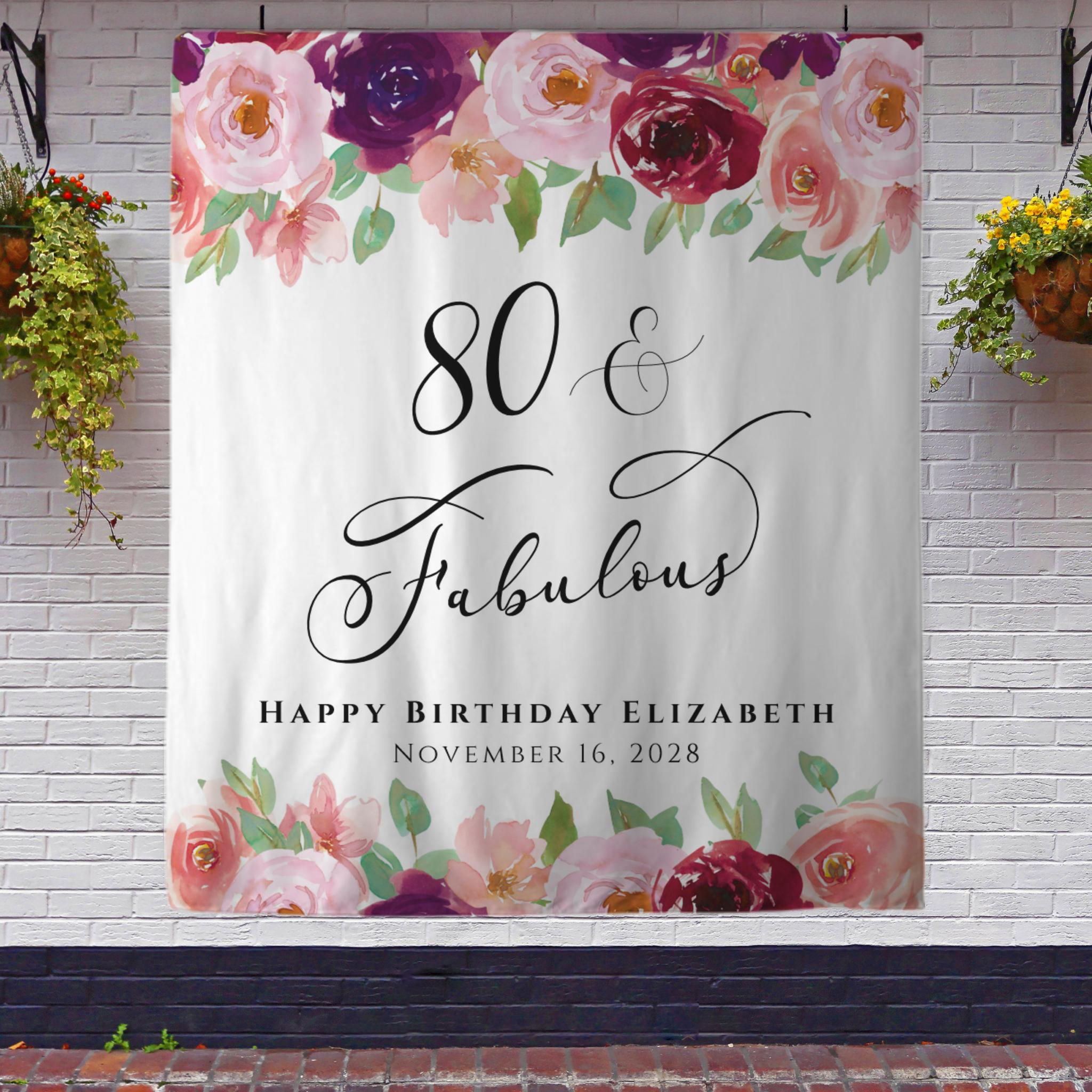 Buy Fabulous Floral Watercolor Birthday Customized Vinyl Flex Print ...