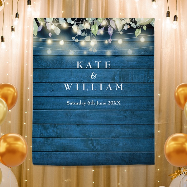 Buy Rustic Wood String Lights Customized Vinyl Flex Print Backdrop ...