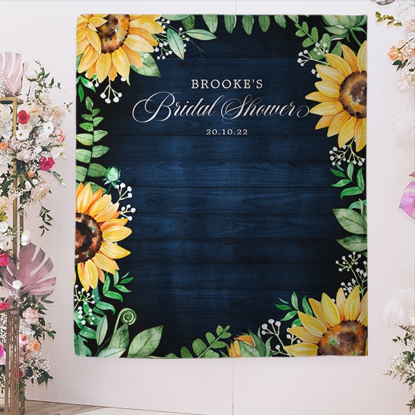 Buy Sunflowers Design Bridal Shower Customized Vinyl Flex Print ...