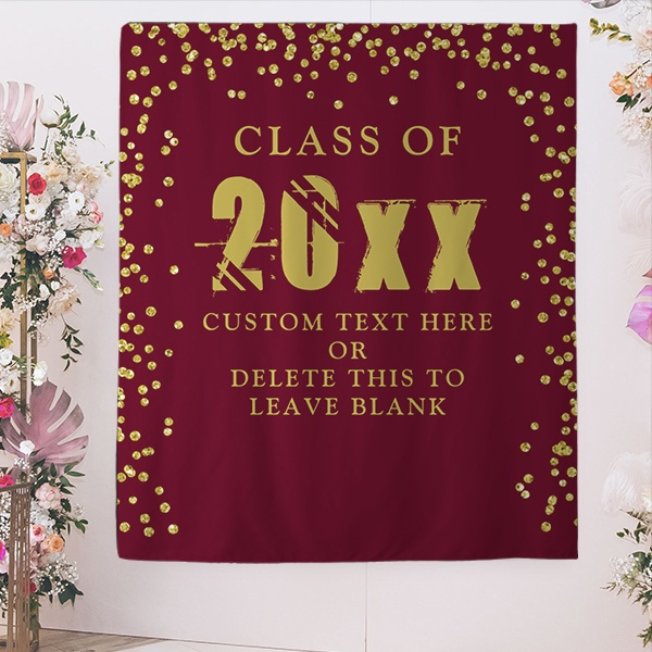 Buy Graduation Class Year Maroon Gold Confetti Customized Vinyl Flex ...