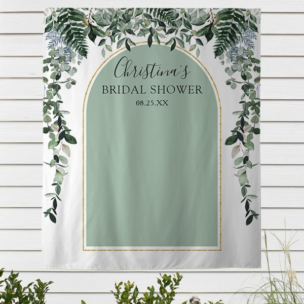 Buy Sage Green Arch Botanic with Name Customized Vinyl Flex Print ...