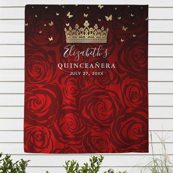 Buy Red Roses Design Customized Vinyl Flex Print Backdrop | yourPrint