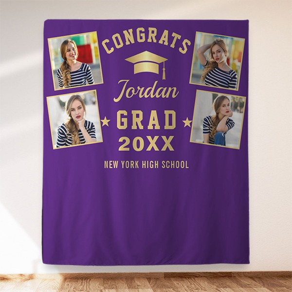 Buy Modern Purple Graduation 4 Photo Customized Vinyl Flex Print ...
