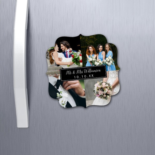 Buy Elegant Wedding Day Photo Collage Customized Printed Photo Fridge ...