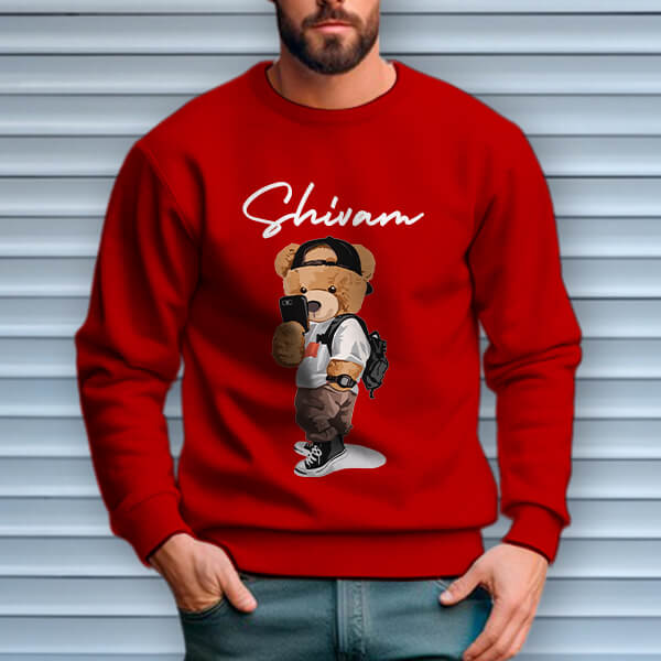 Buy Cool Teddy Customized Unisex Printed Sweatshirt | yourPrint