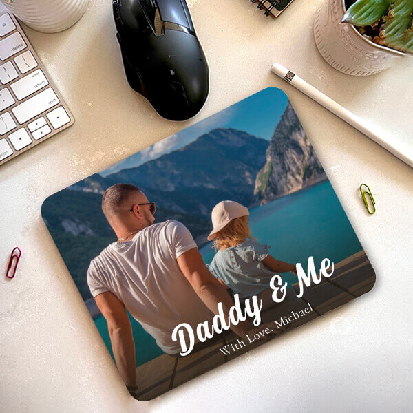 Buy Modern Daddy and Me Photo Customized Printed Rectangle Mousepad ...
