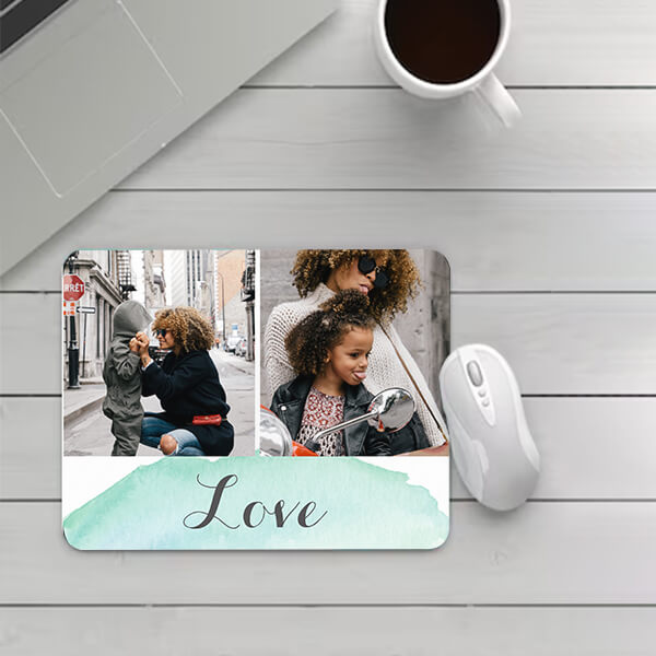Buy 2 Photo Turquoise Watercolor Customized Printed Rectangle Mousepad Photo Mouse Pad | yourPrint