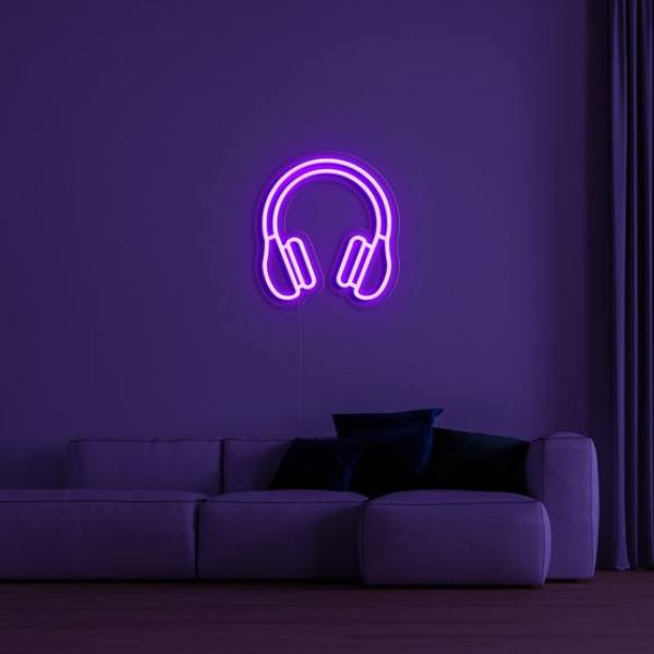 Buy Headphones Music Neon Sign Wall Hanging | yourPrint