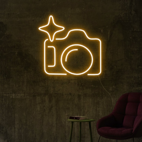Buy Retro Camera Neon Sign Wall Hanging | yourPrint