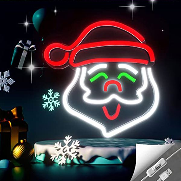 Buy Santa Claus Christmas Neon Sign Wall Hanging | yourPrint