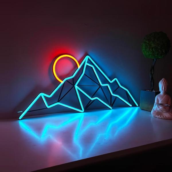 Buy Mountain & Sun Neon Sign Wall Hanging | yourPrint