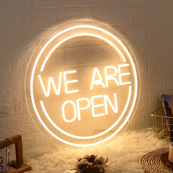 Buy We Are Open Neon Sign Wall Hanging | yourPrint