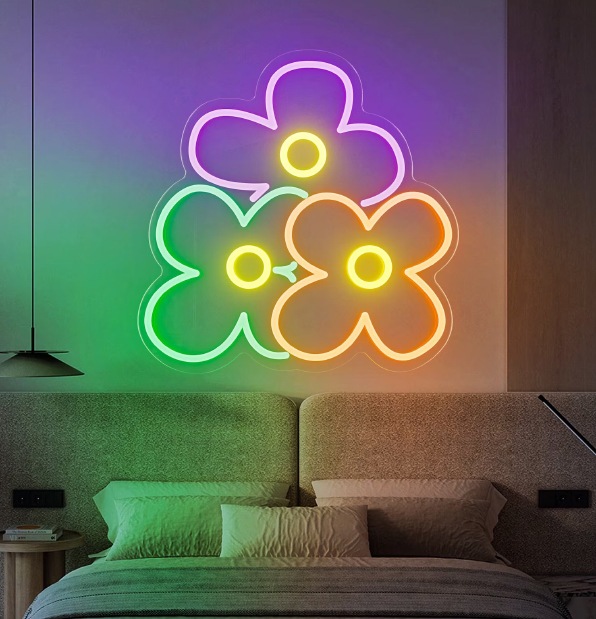 Buy Flowers Neon Sign Wall Hanging | yourPrint