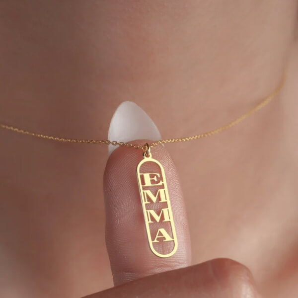 Buy Vertical Modern Name Customized Name Necklace Pendants | yourPrint