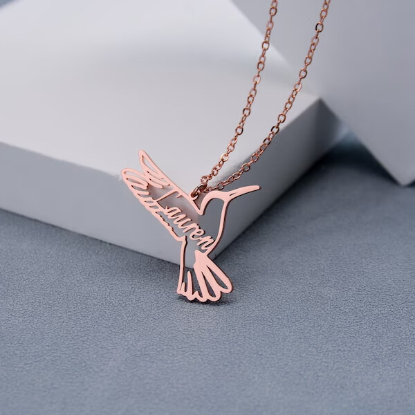 Buy Hummingbird with Name Customized Name Necklace Pendants | yourPrint