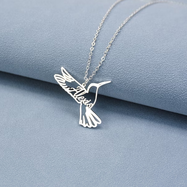 Buy Hummingbird with Name Customized Name Necklace Pendants | yourPrint