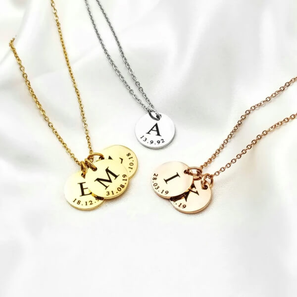 Buy Initial and Date Customized Name Necklace Pendants | yourPrint