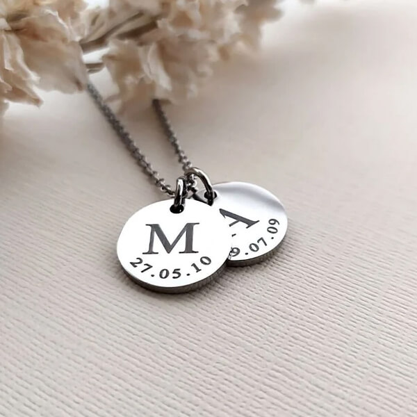 Buy Initial and Date Customized Name Necklace Pendants | yourPrint