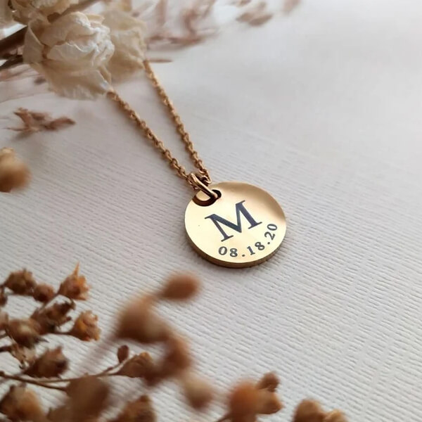 Buy Initial and Date Customized Name Necklace Pendants | yourPrint