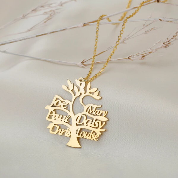 Buy Tree Design with Name Customized Name Necklace Pendants | yourPrint
