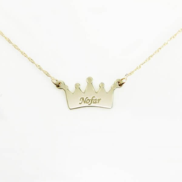 Buy Gold Crown Name Customized Name Necklace Pendants | yourPrint